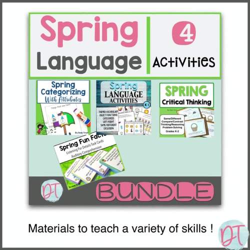 Spring Theme Language Activities | BUNDLE | Speech Therapy | TPT