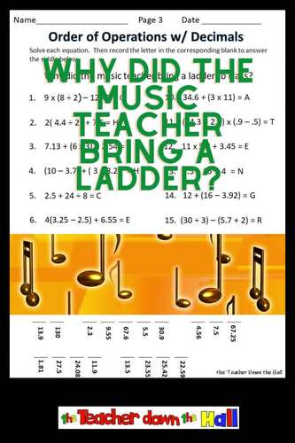 Order of Operations Bundle Anchor Chart, Worksheets w/ Riddles, and ...