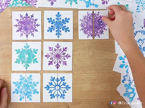 Snowflakes Picture Puzzle Pairs | Toddler, Preschool, Pre-K Matching ...