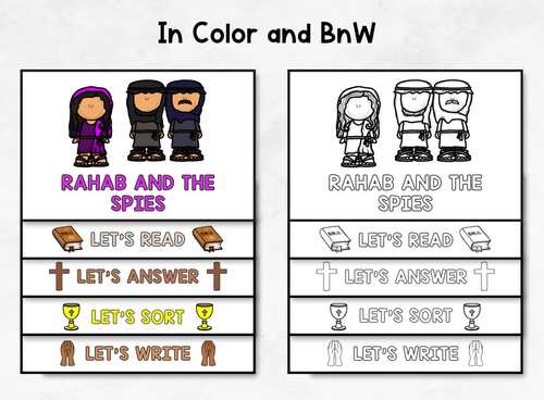 Story of Rahab and the Spies Bible Flipbook Craft Activity for Sunday ...