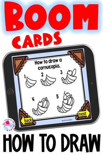 THANKSGIVING TURKEY DIRECTED DRAWING BOOM CARDS DIGITAL by Primary Piglets