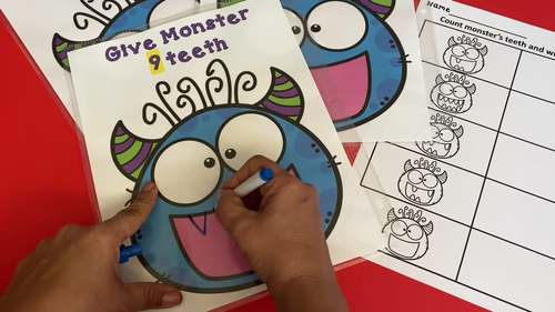 Monster Counting Teeth Math Center by A Special Place | TPT