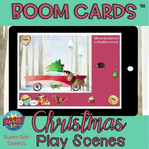 Christmas Play Scenes Boom Cards Barrier Games Speech and Language Therapy