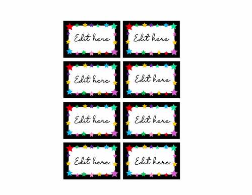 Bright Stars Student Name Labels, Stars Classroom Labels, Printable ...