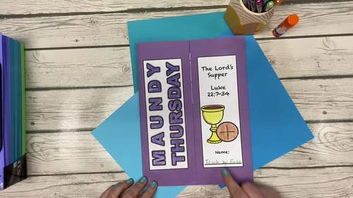 Holy Week Activities Maundy Thursday Bible Lesson Lapbook by Teach by Faith