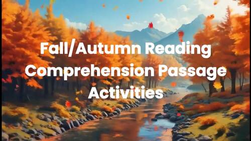 Fall Autumn Reading Comprehension Passage, Morning Work,5th,6th,7th,8th ...