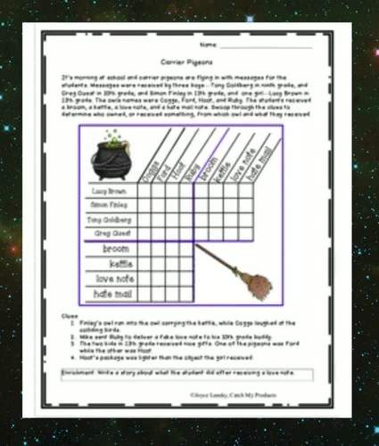 Logic Puzzles in PDF. or Easel Docs Wizards by Catch My Products