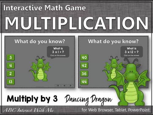 Multiply by 3 Multiplication Interactive Math Game {Dancing Dragon}