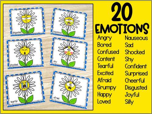 Spring Flowers Emotions Matching Puzzles SEL Make a Pair Memory Game ...