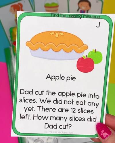 Math Word Problems Addition and Subtraction Within 20 Story Problems Apples