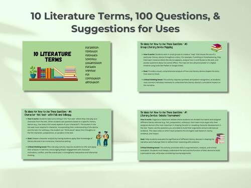 Literary Devices Question Bank 100 Literary Analysis Prompts for MS and HS