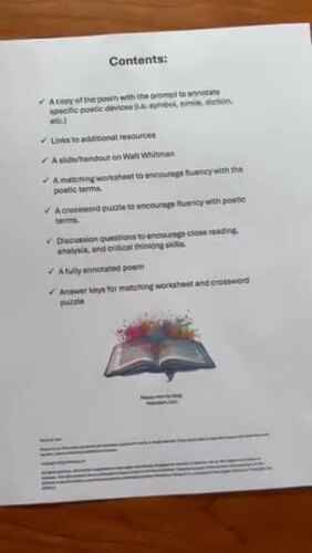 Complete high school ELA lesson on Whitman's "Mannahatta" by MainelyLit