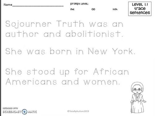 Famous African Americans Writing Prompts {Differentiated for Special Ed}