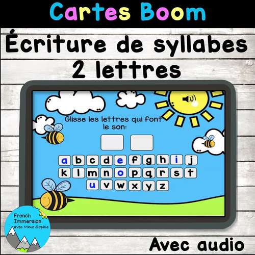 Écris les syllabes à 2 lettres sur Boom write French 2 letters syllable