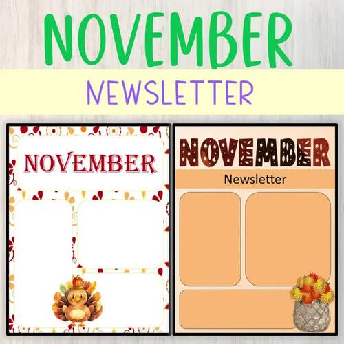 November Newsletter Thanksgiving Theme. by Ana's Teaching Corner