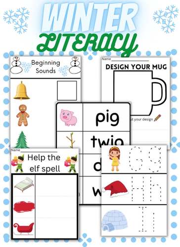 Winter Literacy Centers and Activities - Kindergarten by Grow in Education