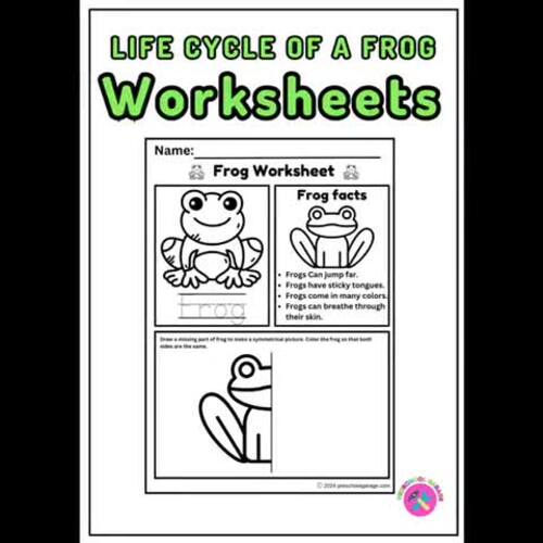 Frog Life Cycle Worksheet Packet by Preschool Garage | TPT