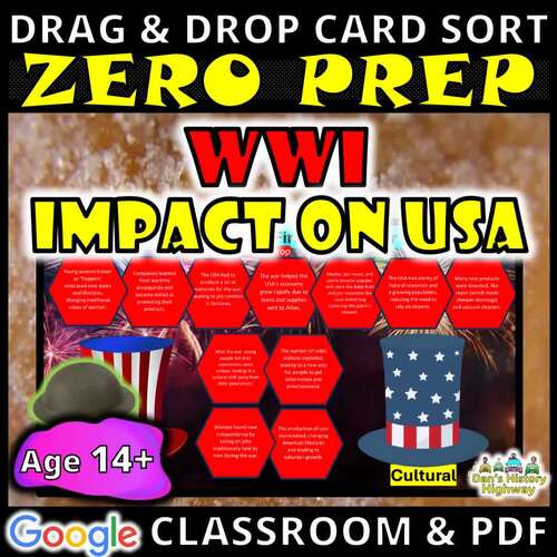 First World War's impact on USA | Digital drag & drop digital card sort ...