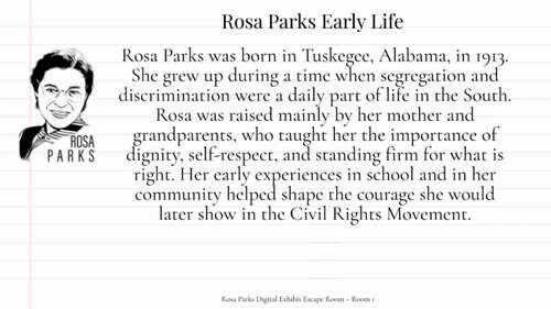 Rosa Parks Timeline Reading Comprehension Escape Room | Civil Rights ...