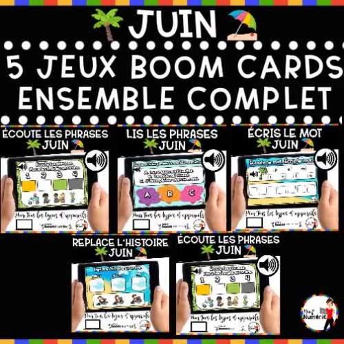 Summer French BOOM Cards - Distance Learning - BUNDLE 5 Jeux (JUIN)