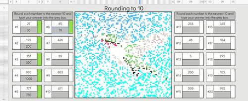 Digital Math Pixel Art Mystery 3rd Grade Fluency Rounding to the Nearest 10
