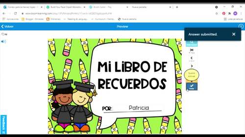 BOOM CARDS Spanish Memory Book | Libro de recuerdos digital de graduación