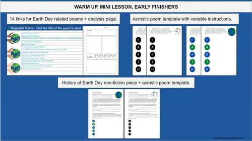 EARTH DAY or ANYDAY Poetry Activities odes and acrostics by ...