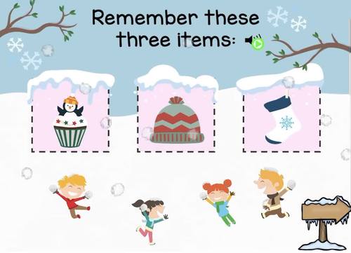 Visual Sequential Memory Winter with GIF Boom cards | TPT