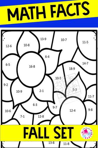 Fall Coloring Pages Addition and Subtraction Multiplication Color by ...