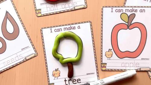 Apple Play Dough Mats / Play Doh Fine Motor Playdough Mats Fall Kids ...