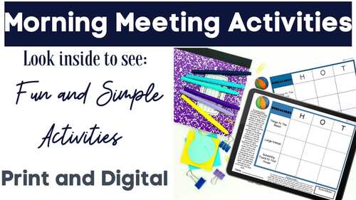 Morning Meeting Activities for June in Upper Elementary Grades | TPT
