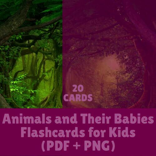 Animals and Their Babies Flashcards for Kids – 20 Printable Learning Cards