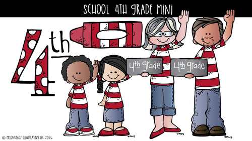 School clip art, 4th (fourth) grade Mini by Melonheadz Clipart | TPT