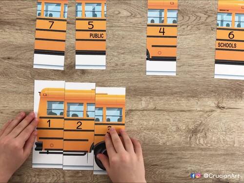School Bus Number Order Puzzle 1-20 | Hands-On Number Sequencing Activity