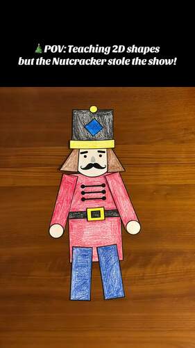 2D Shape Nutcracker Craft | Winter Math Activity | Geometry & Shape ...