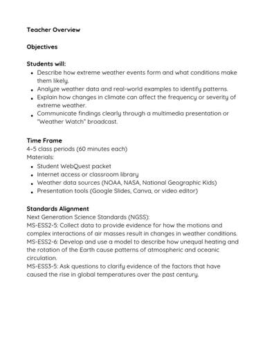 Earth’s Crazy Weather Investigation | Extreme Weather WebQuest | 6th ...