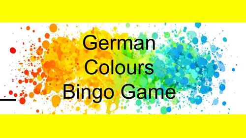German Colours Bingo Game Activity by Worksheet Whisperer | TPT