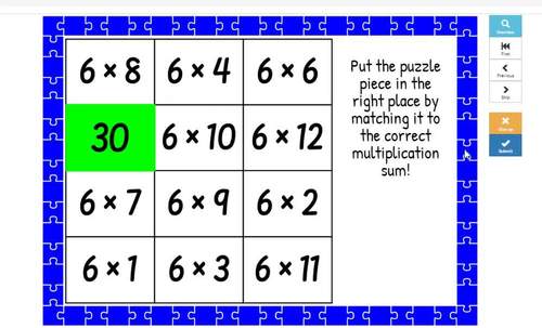 Digital Multiplication Facts Practice Activity – 6 Times Table – Boom Cards
