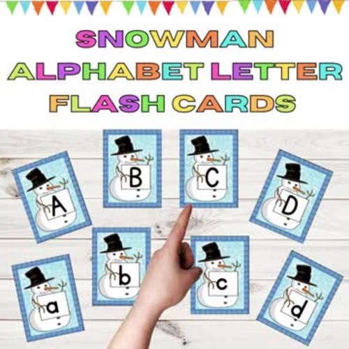 Snowman Alphabet Letter Flashcards Uppercase and Lowercase by My Kinder ...