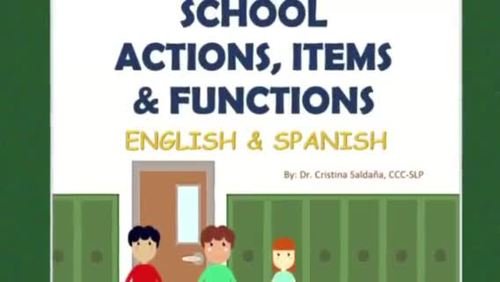 SCHOOL ACTIONS, ITEMS & FUNCTIONS - Adapted Workbook in English & Spanish