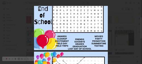 End of School Word Search Puzzle for All Ages! - Printable Color PDF