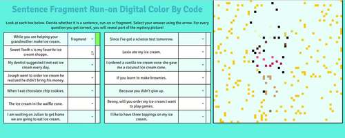 Sentence Fragment Run On Digital Mystery Pixel Picture by Edit or Regret It