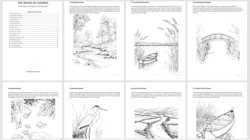 Printable Art Therapy Worksheets for Letting Go and Healing River of Change