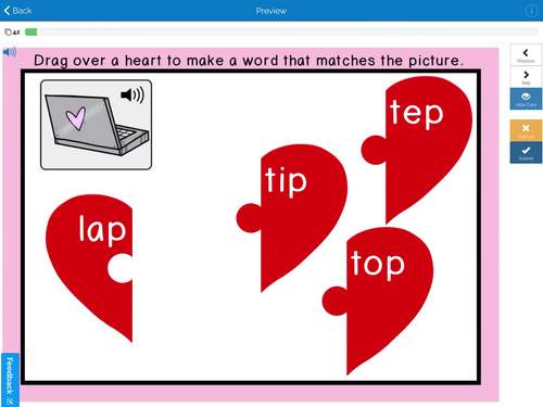 Valentines Day Closed Syllable Word Building Boom Cards | TPT