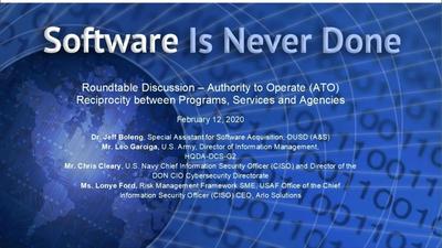 Adaptive Acquisition Framework: Software Authority to Operate - Defense ...