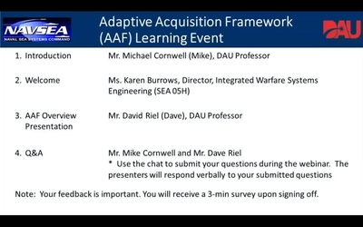 NAVSEA Adaptive Acquisition Framework (AAF) Engineering 1.12.21 ...