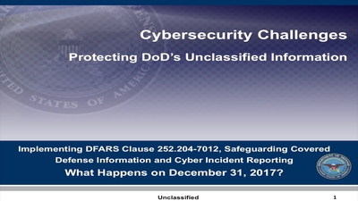 Protecting DoD's Unclassified Info - Part 1 - Defense Acquisition ...