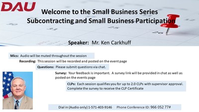 Small Business Series - Subcontracting and Small Business Participation ...