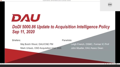 Adaptive Acquisition Framework DoDI 5000.86 Acquisition Intelligence 2. ...