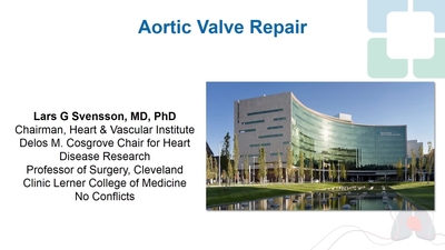 Aortic Valve Repair - Lars Svensson, MD, PhD - ConsultQD Live ...